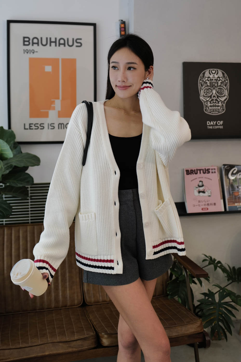 羅紋配條開襟毛衣 | FRND | We have all things in common.