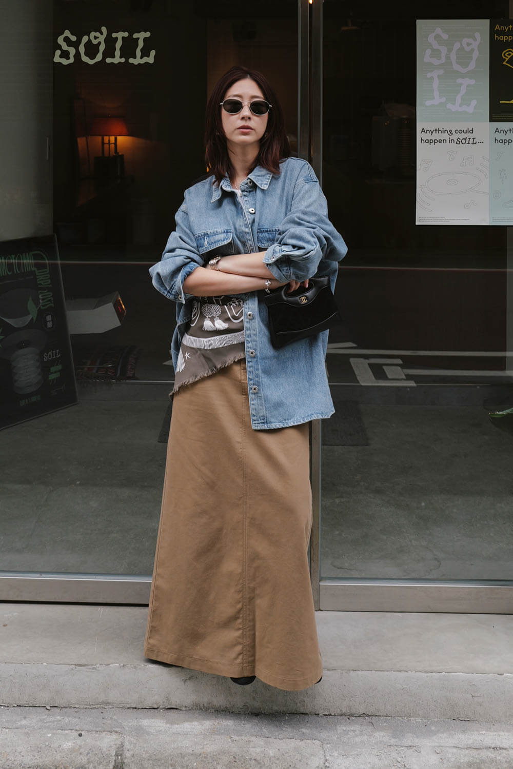 加長版直筒後開衩棉裙 | FRND | We have all things in common.